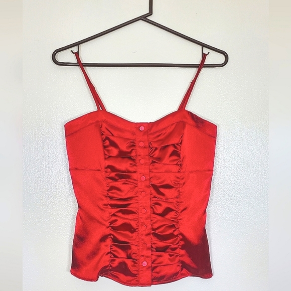 Miss Bisou | Tops | Miss Bisou Bustier Top Corset Style Ruched Button ...